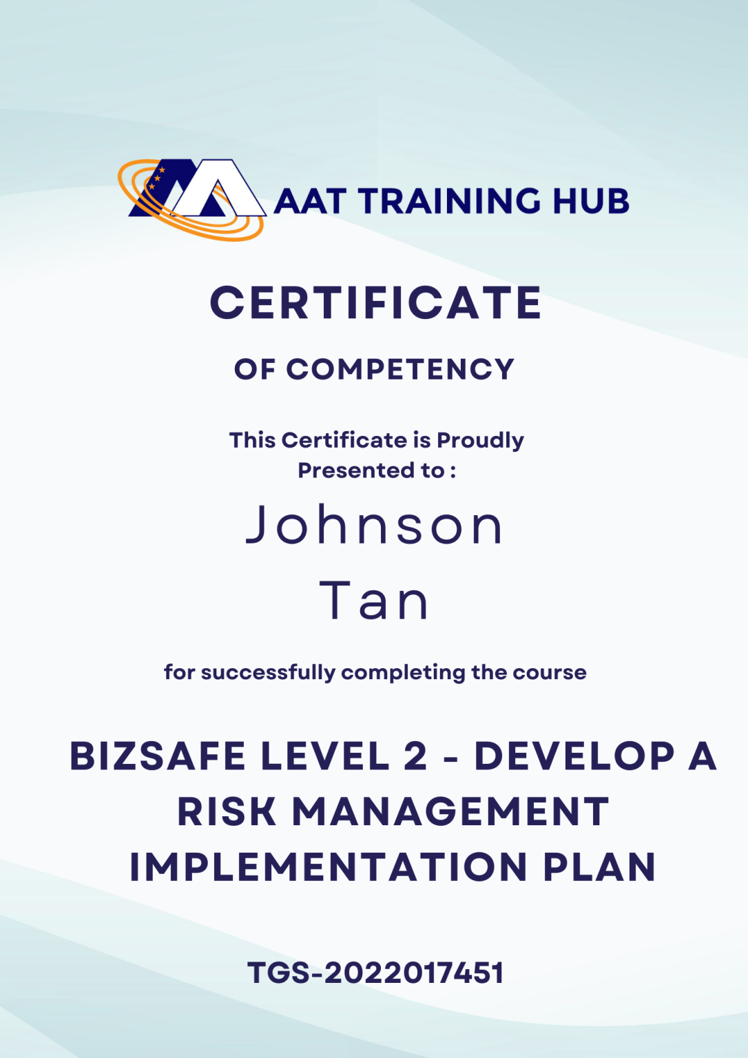 Bizsafe Course - AAT Training Hub Pte Ltd: WSQ Courses (IATA, SCDF, WSH)